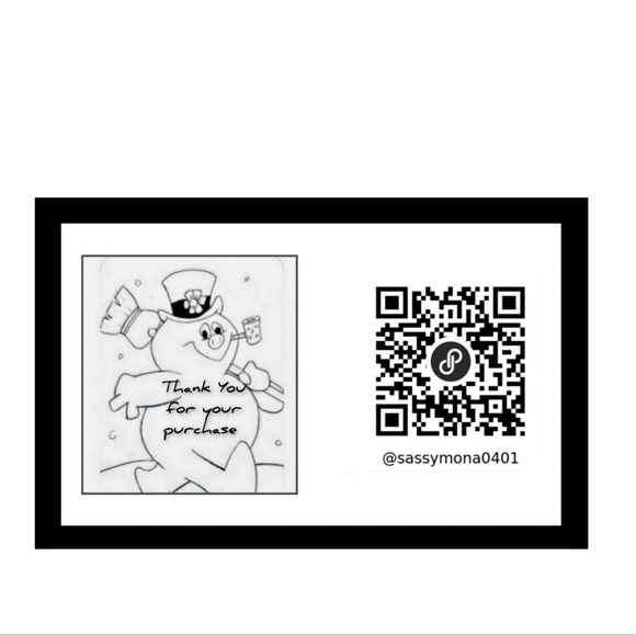 handcrafted | Office | Qr Cards Thank You With Snowman Design Custom ...